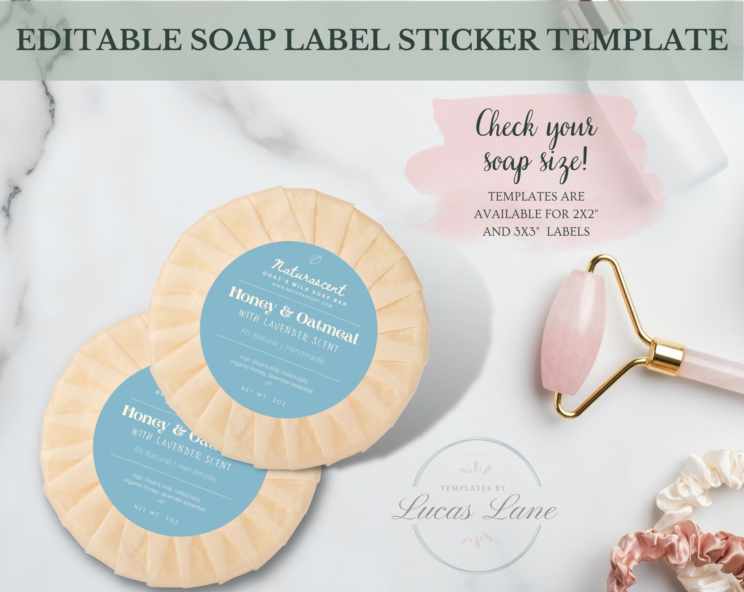 Round Soap Label Sticker Template, Canva Editable Circle Soap Label ...