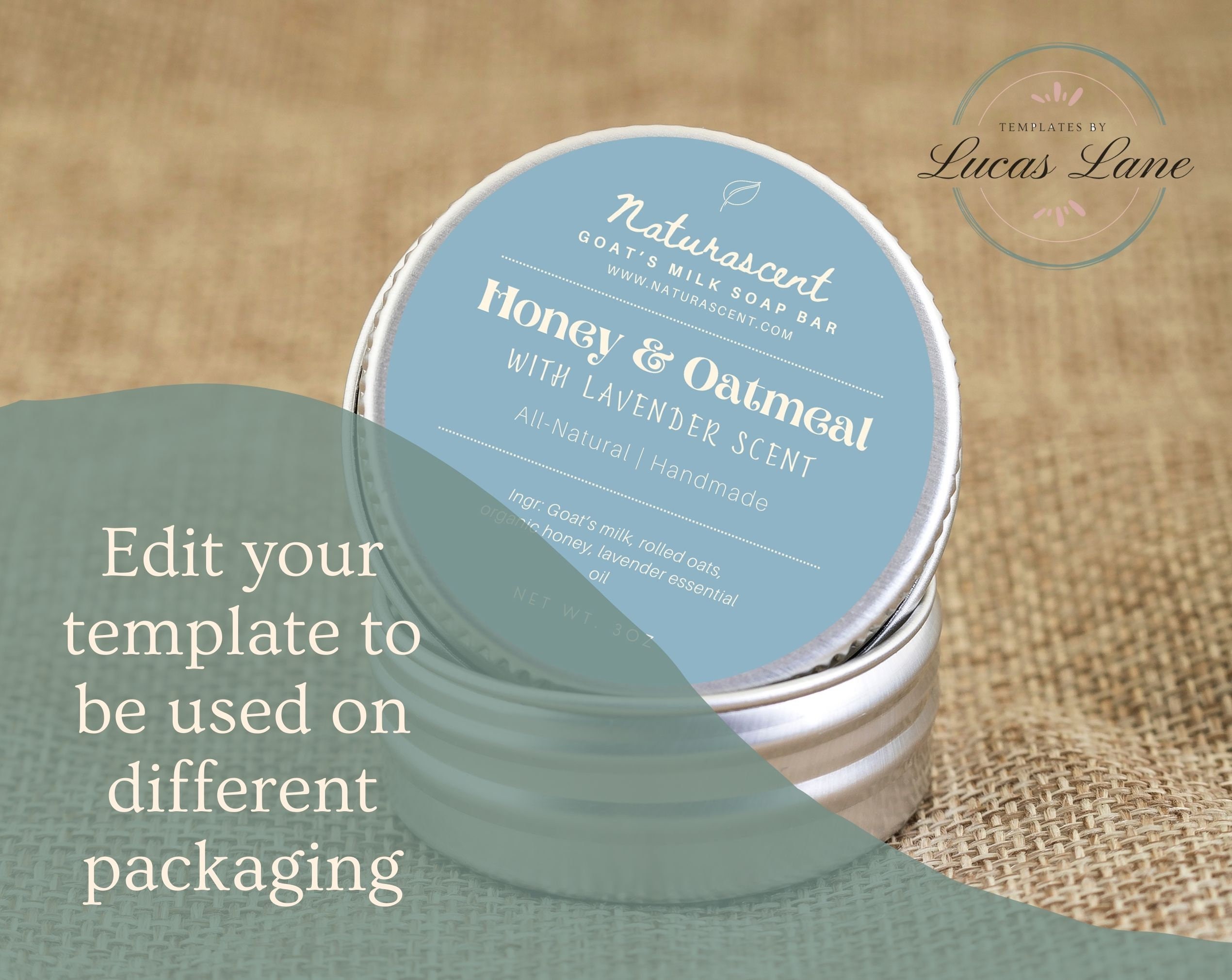 Round Soap Label Sticker Template, Canva Editable Circle Soap Label ...