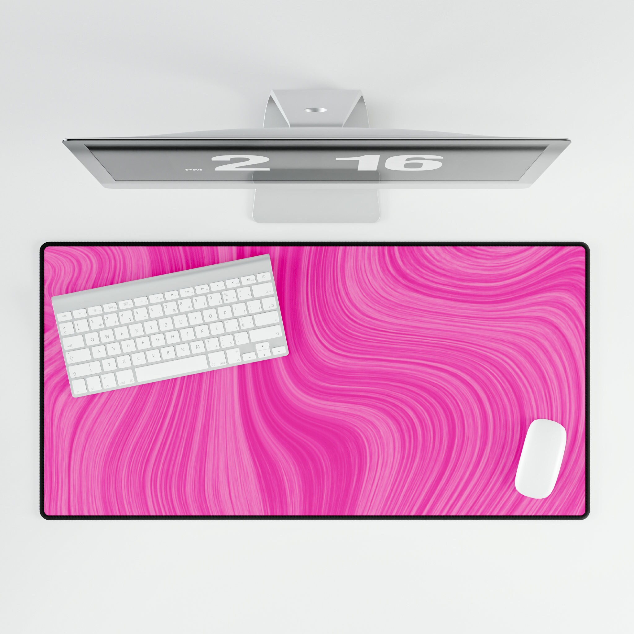 Hot Pink Swirl Desk Mat - Etsy