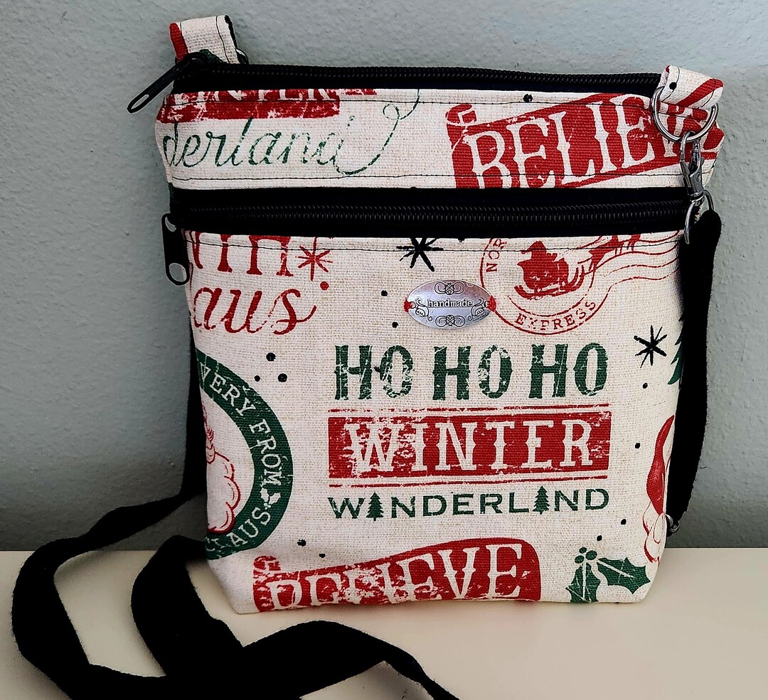 Handmade Christmas believe in Santa Crossbody Bag Holiday - Etsy