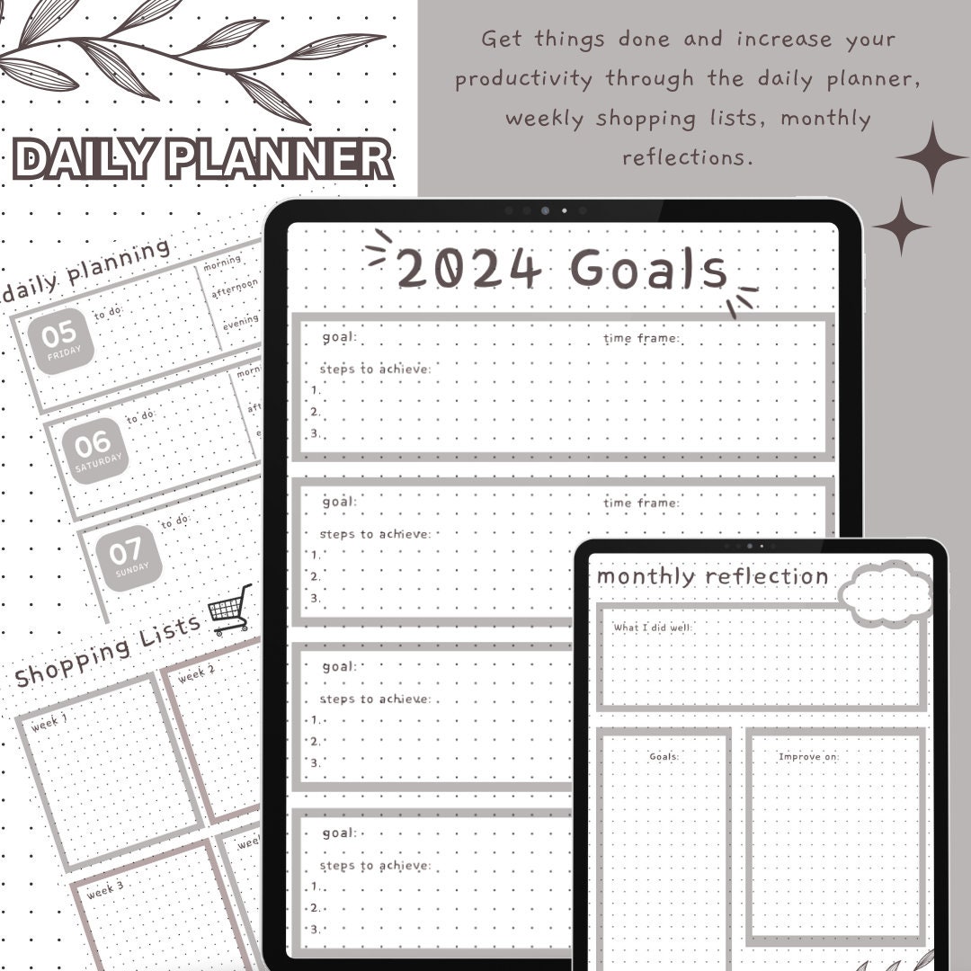2024 Minimalist Bullet Journal, Digital 365 Day Journal, 100+ Pages - Etsy