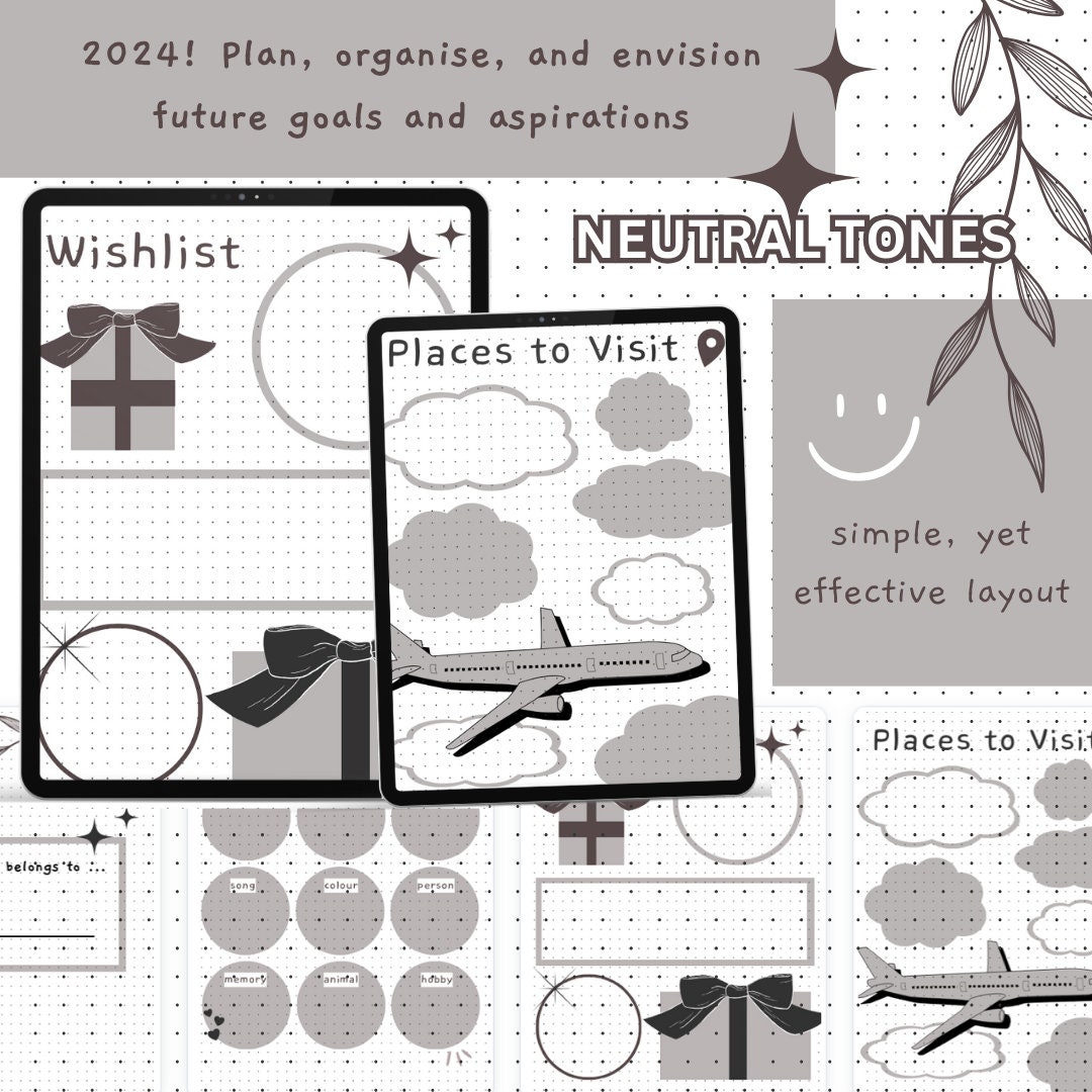 2024 Minimalist Bullet Journal, Digital 365 Day Journal, 100 Pages - Etsy