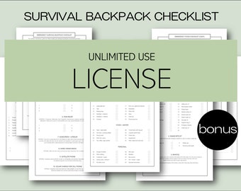 Bug Out Bag Checklist - Etsy