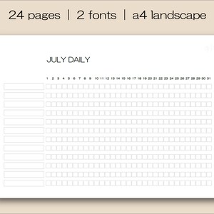 Habit Tracker | Simple | A4 | Landscape | 12 Month Tracker | PDF ...