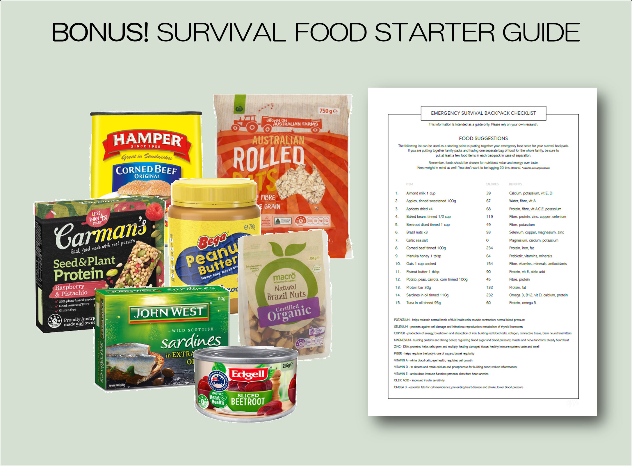 Survival Backpack Checklist | Emergency | Prepper | A4 | PDF ...