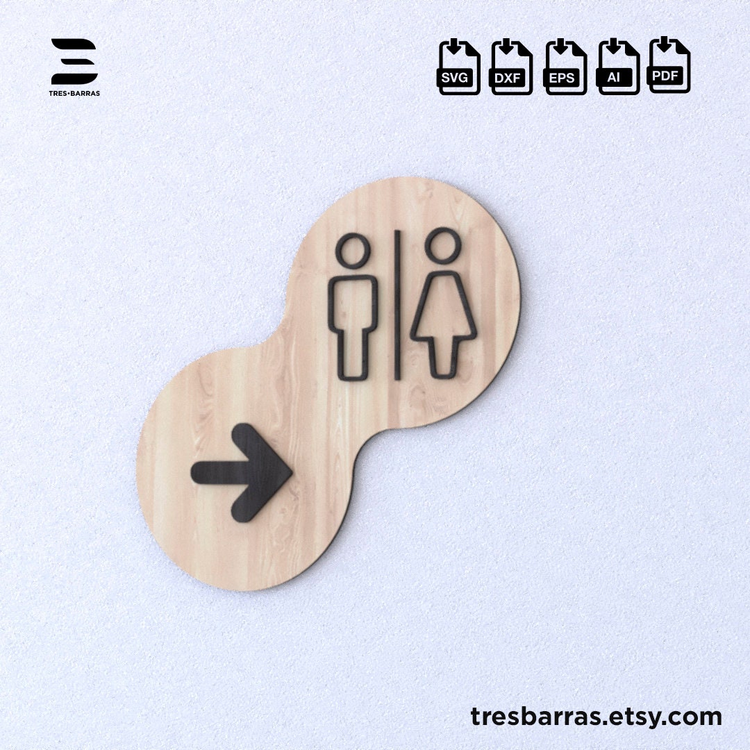 Womens/mens Office Restroom Sign Set - WC Signage- Bathroom WC Door ...