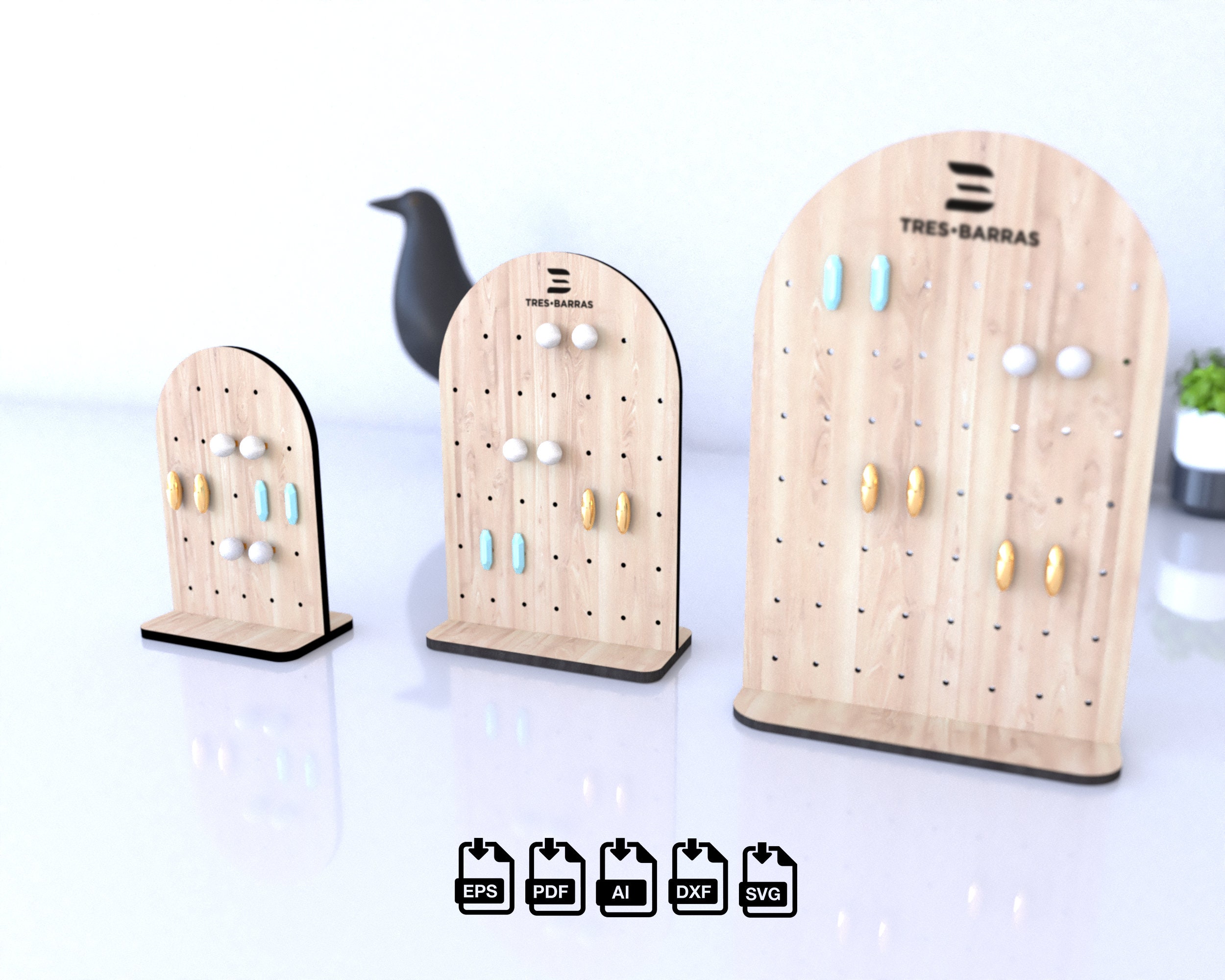 Earring Display Stand, Laser Cut File, Earring Holder, Jewelry ...