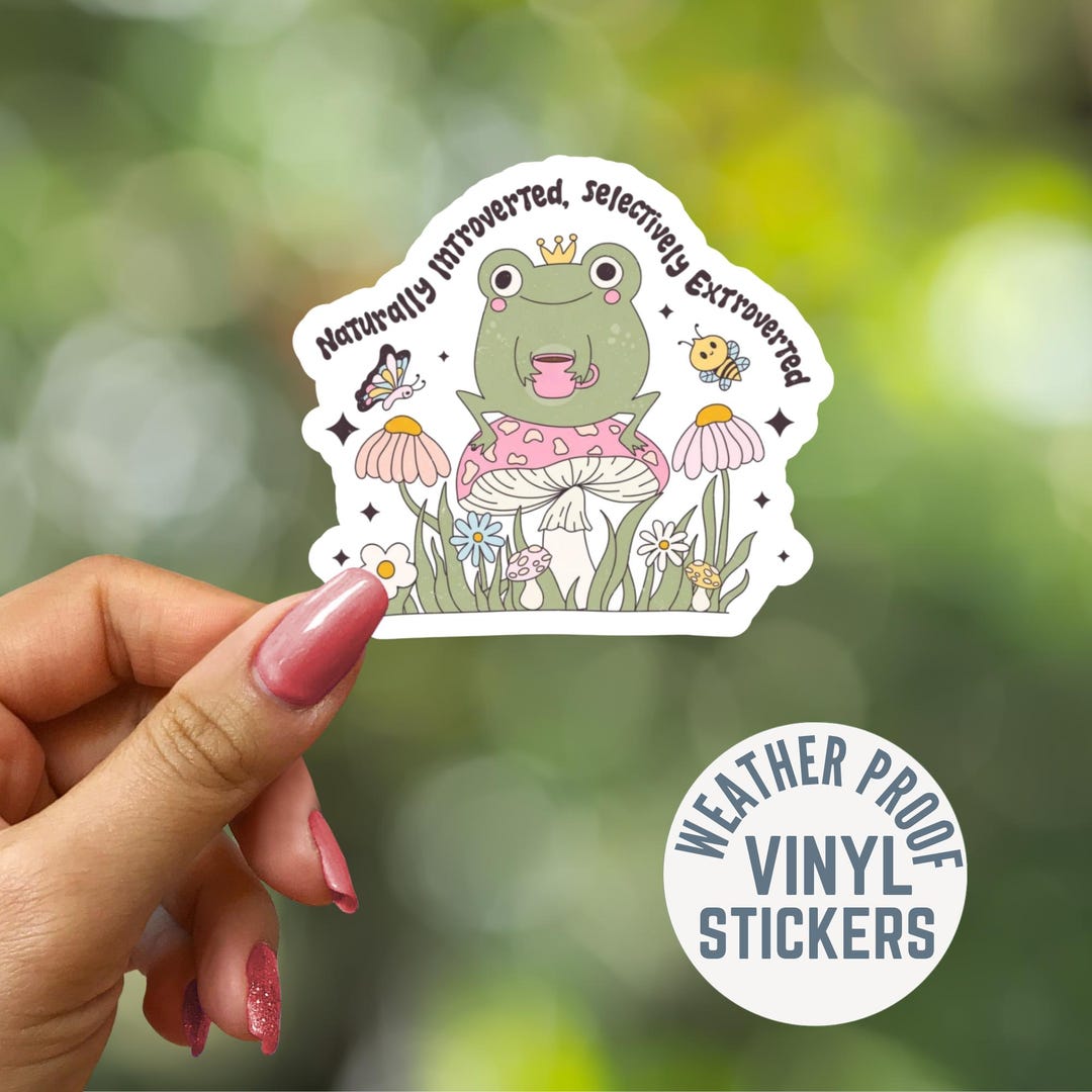 Frog Sticker, Introverted Extroverted, Weatherproof, Laptop Decal - Etsy