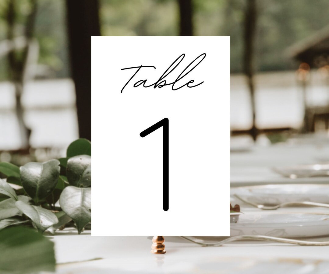 Table Number Sign Template Wedding Sign Party Table Numbers Event Sign ...