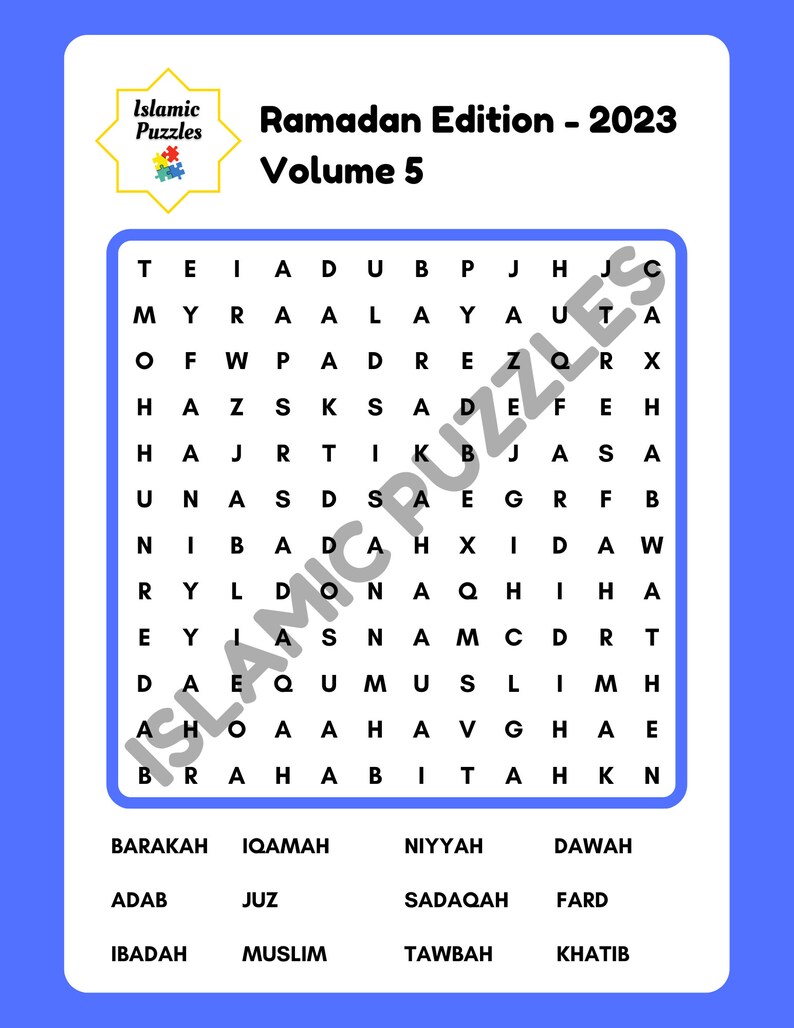 Ramadan Word Search Puzzles | Ramadan Activities for Kids | Ramadan ...