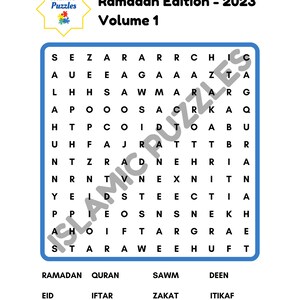 Ramadan Word Search Puzzles | Ramadan Activities for Kids | Ramadan ...