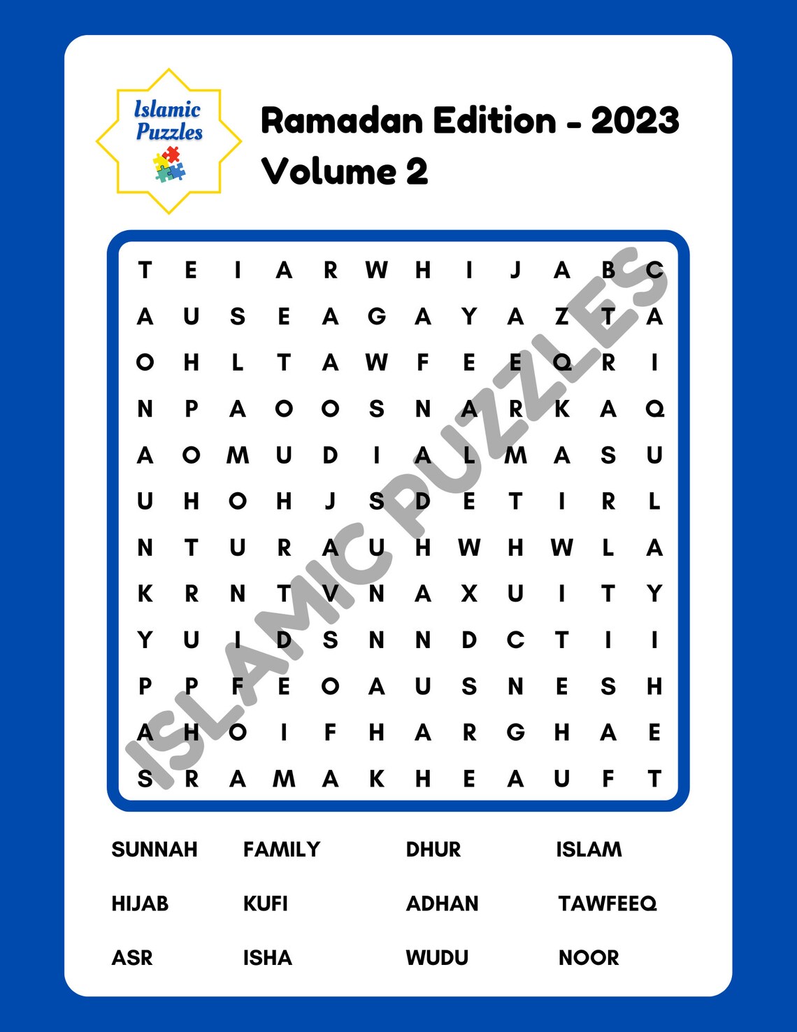 Ramadan Word Search Puzzles | Ramadan Activities for Kids | Ramadan ...