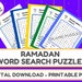 Ramadan Word Search Puzzles | Ramadan Activities for Kids | Ramadan ...