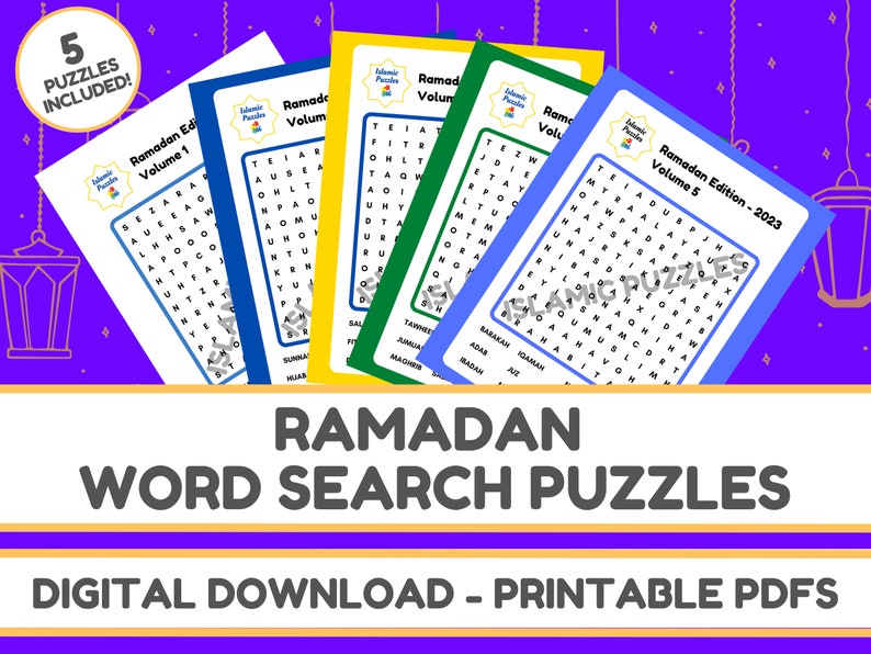 Ramadan Word Search Puzzles | Ramadan Activities for Kids | Ramadan ...