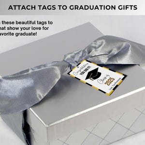 Graduation Gift Tags for Class of 2025, Printable Student Graduate Cap ...