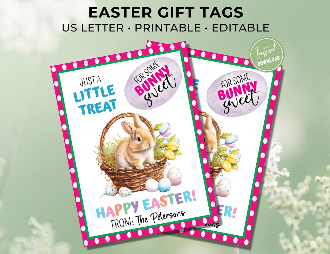 Easter Gift Tag Printable, A Little Treat for Some Bunny Sweet, Happy ...