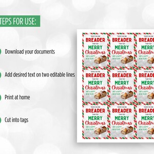 Christmas Editable Bread Gift Tag for Neighbors, Friends, Teachers, and ...