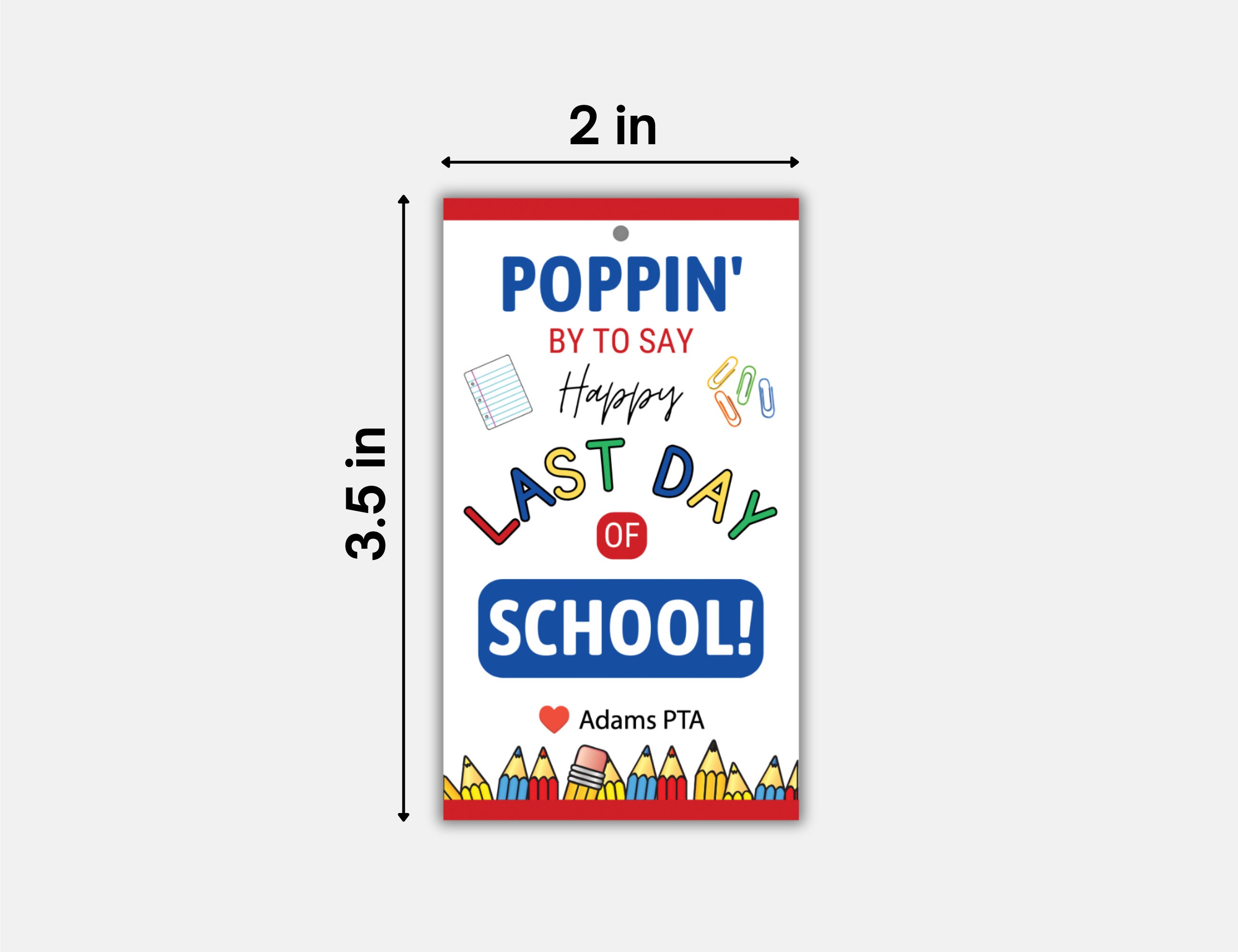 End of School Teacher Gift Tag Printable, Popping by to Say Happy Last ...