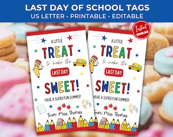 End of School Teacher Gift Tag Printable, Happy Last Day of School ...