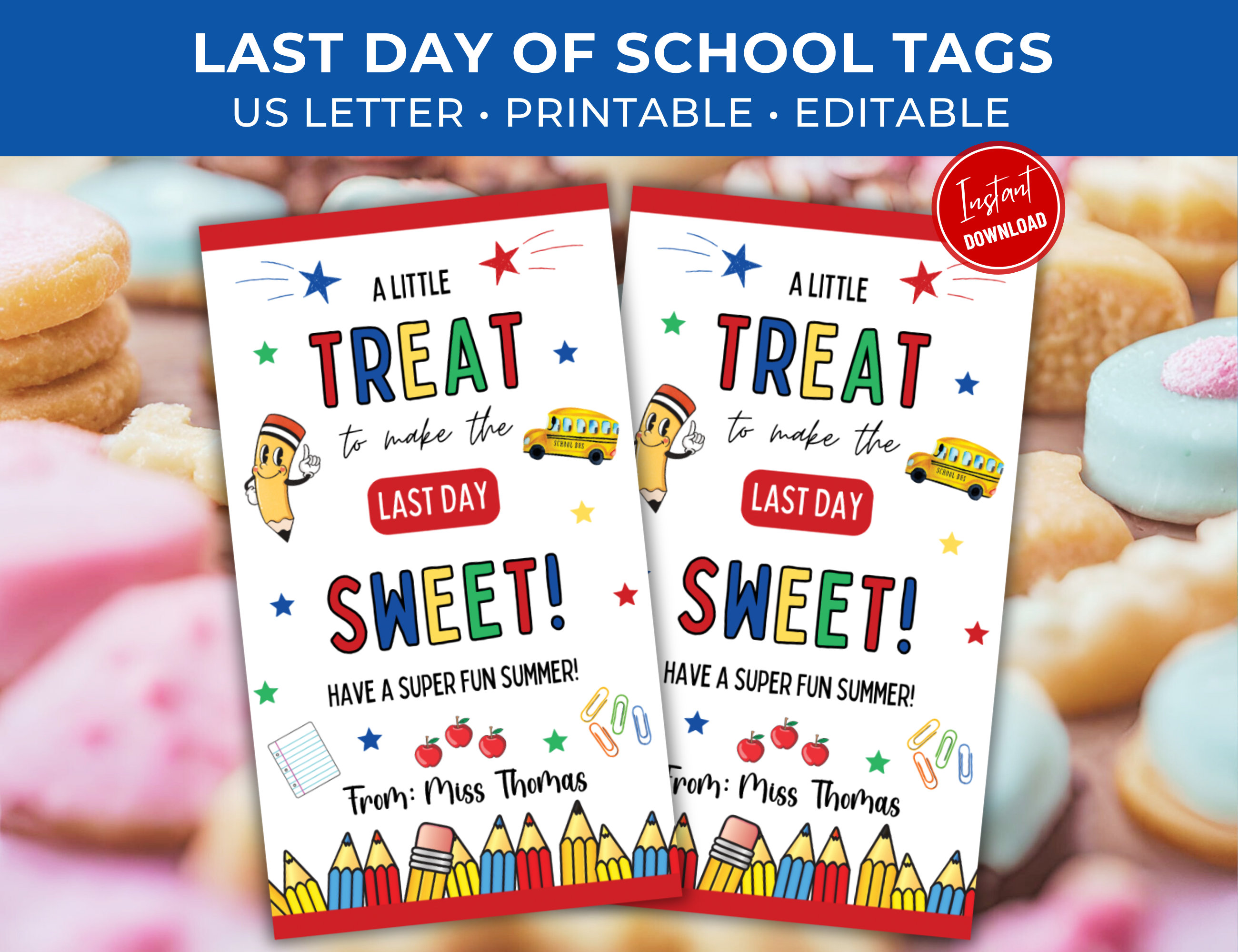 End of School Teacher Gift Tag Printable, A Little Treat to Make the ...
