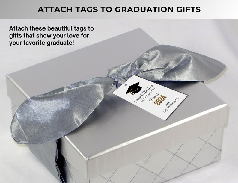 Graduation Gift Tags for Class of 2024, Printable Student Graduate Cap ...