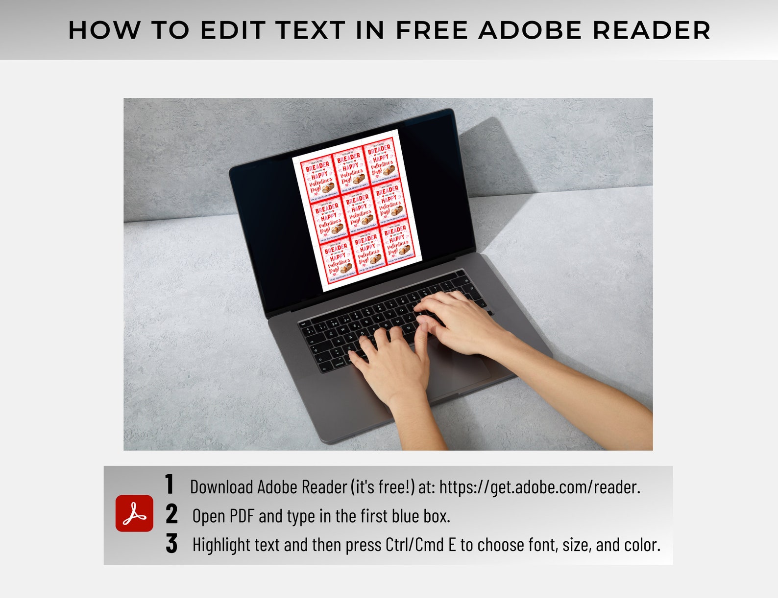 Valentine Editable Bread Gift Tag for Neighbors, Friends, Teachers, and ...