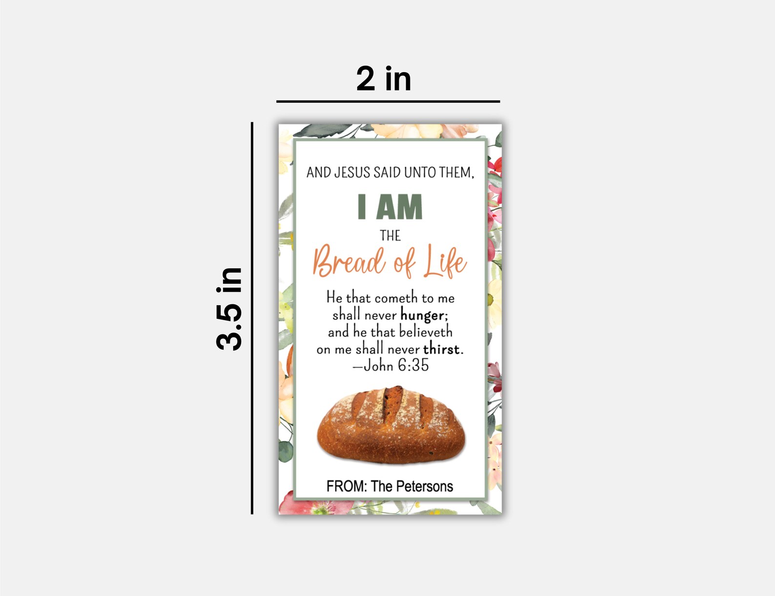 Printable Bread Gift Tag, I Am the Bread of Life, Editable Gift Tag ...