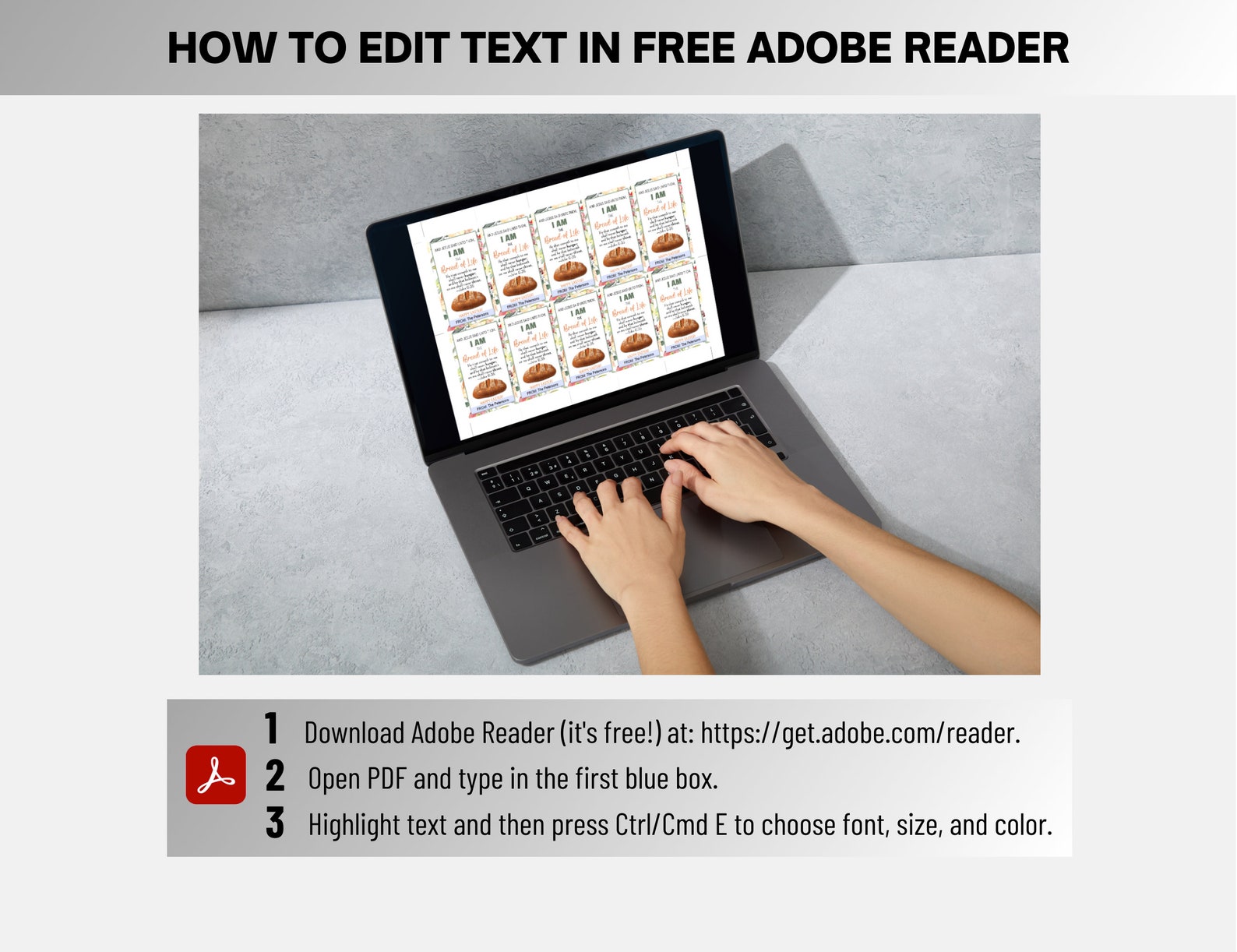 Printable Easter Gift Tag, I Am the Bread of Life, Editable Gift Tag ...