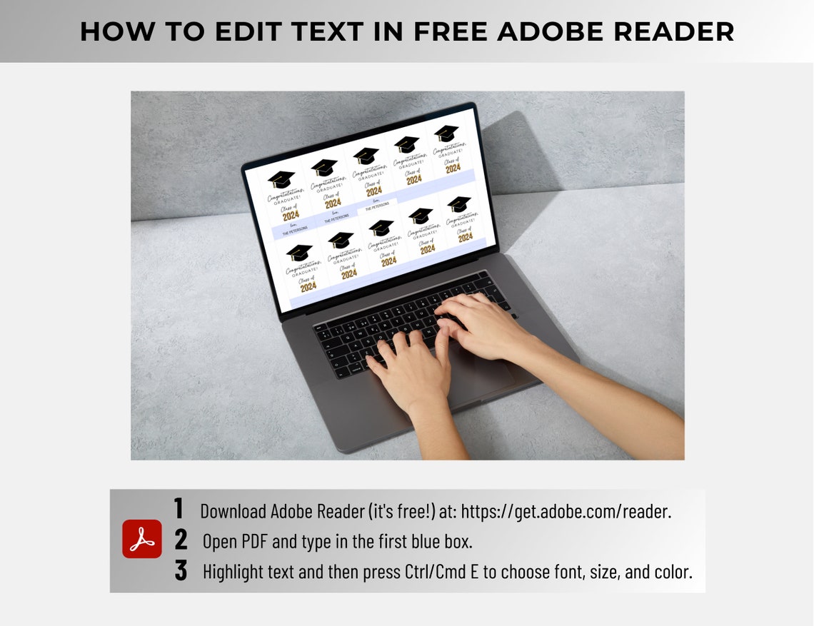 Graduation Gift Tags for Class of 2024, Printable Student Graduate Cap ...