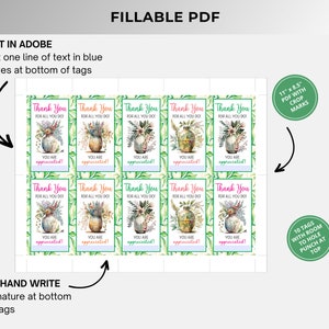 Thank You Printable Gift Tag, Thank You for All You Do, Floral ...