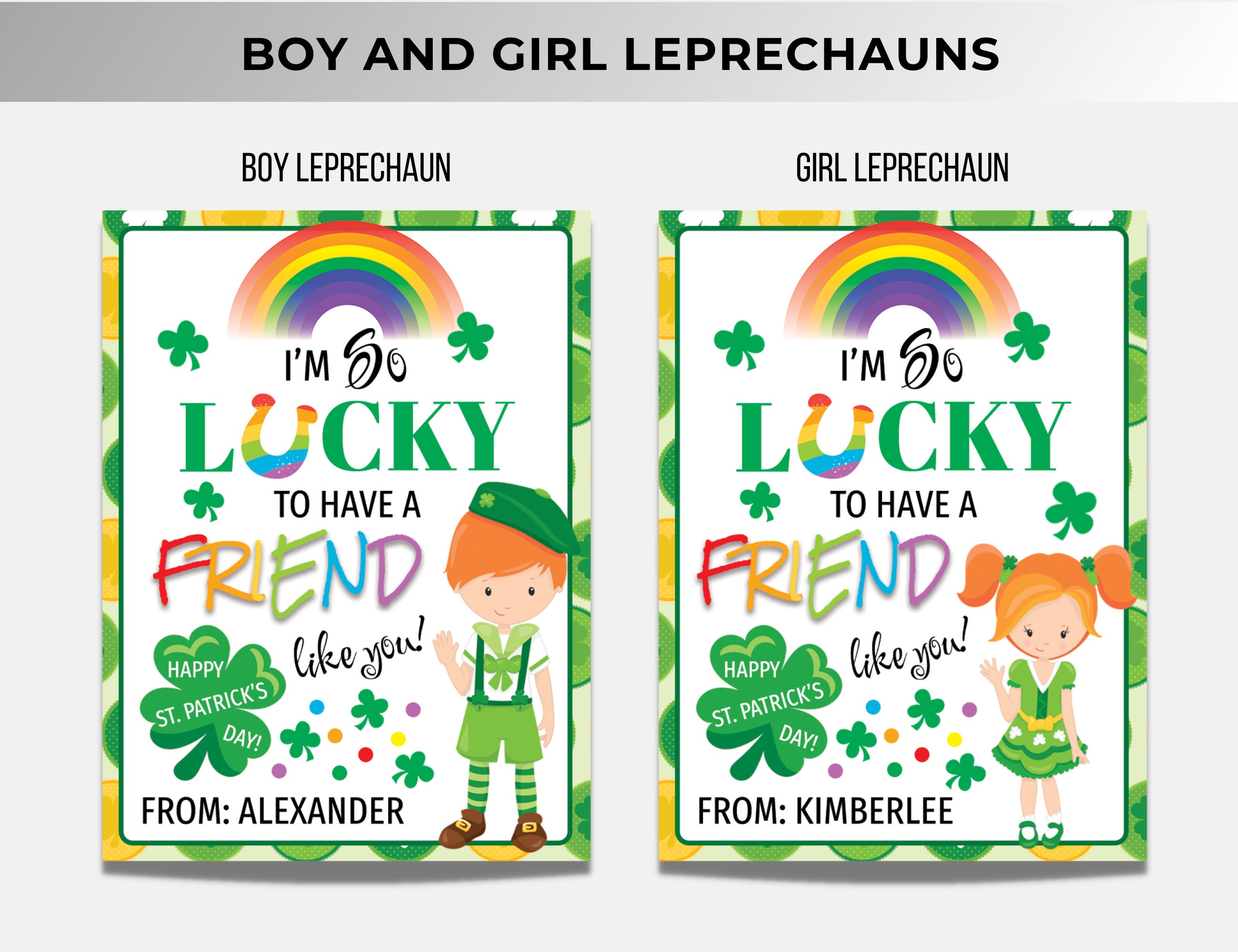 St. Patrick's Day Printable Gift Tag, I'm so Lucky to Have a Friend ...