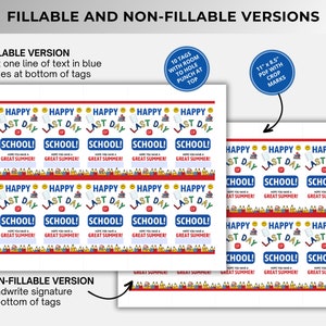 End of School Teacher Gift Tag Printable, Happy Last Day of School ...