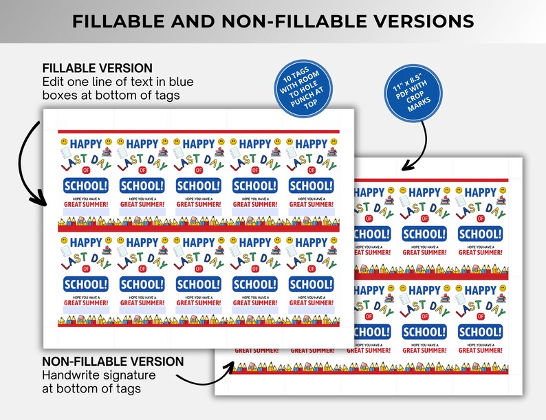 End of School Teacher Gift Tag Printable, Happy Last Day of School ...