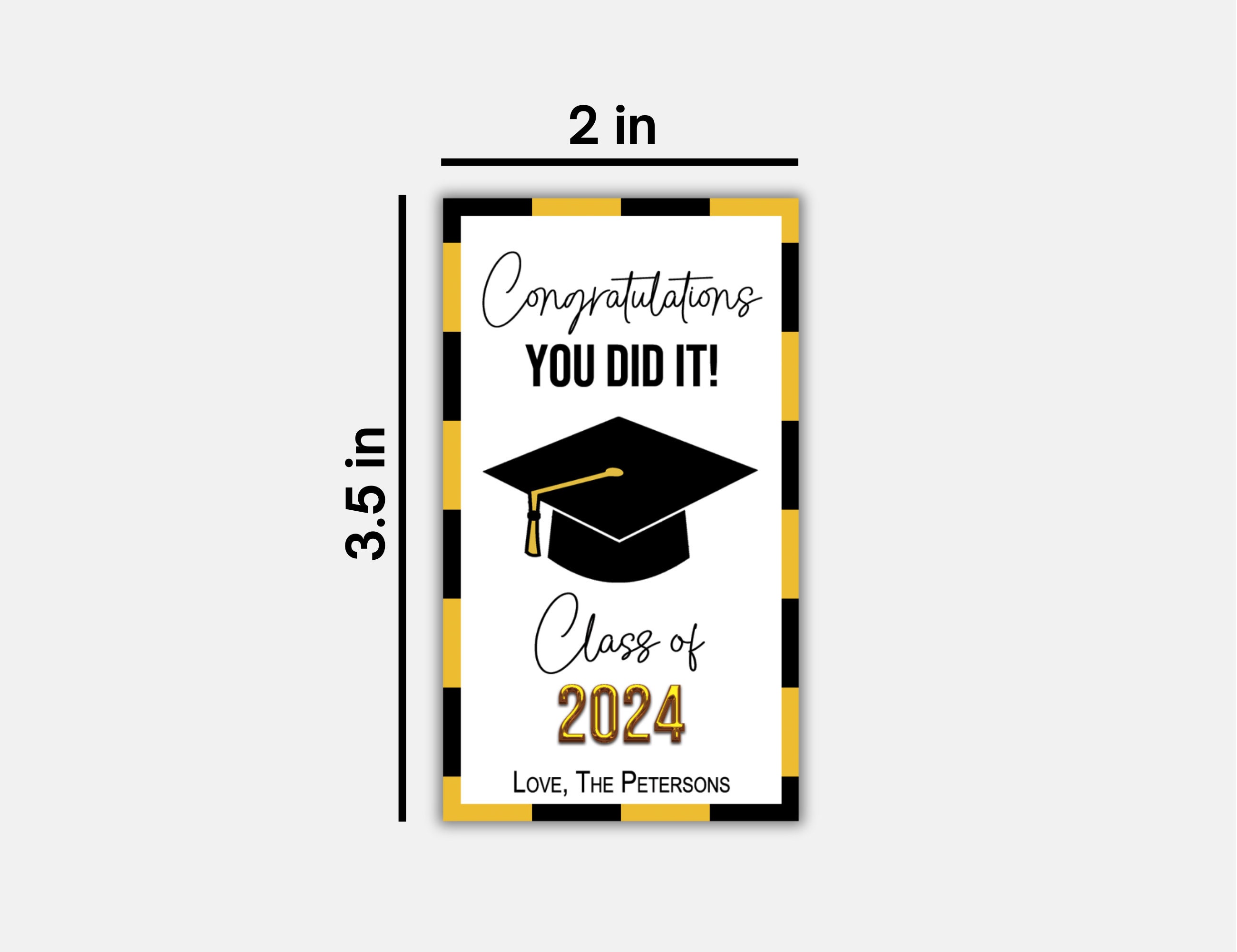 Graduation Gift Tags for Class of 2024, Printable Student Graduate Cap ...