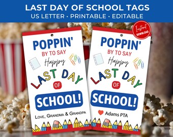 End of School Teacher Gift Tag Printable, Happy Last Day of School ...