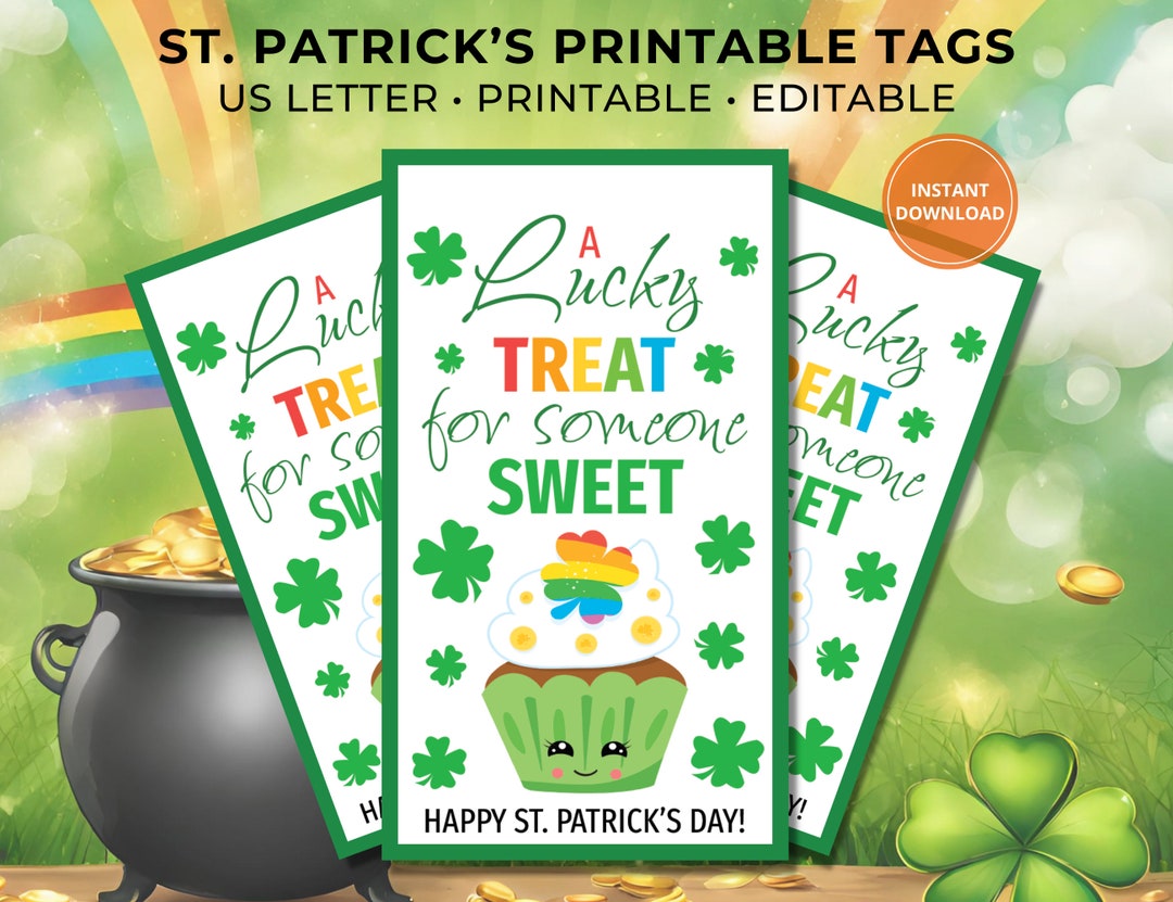 St. Patrick's Day Gift Tag Printable, A Lucky Treat for Someone Sweet ...