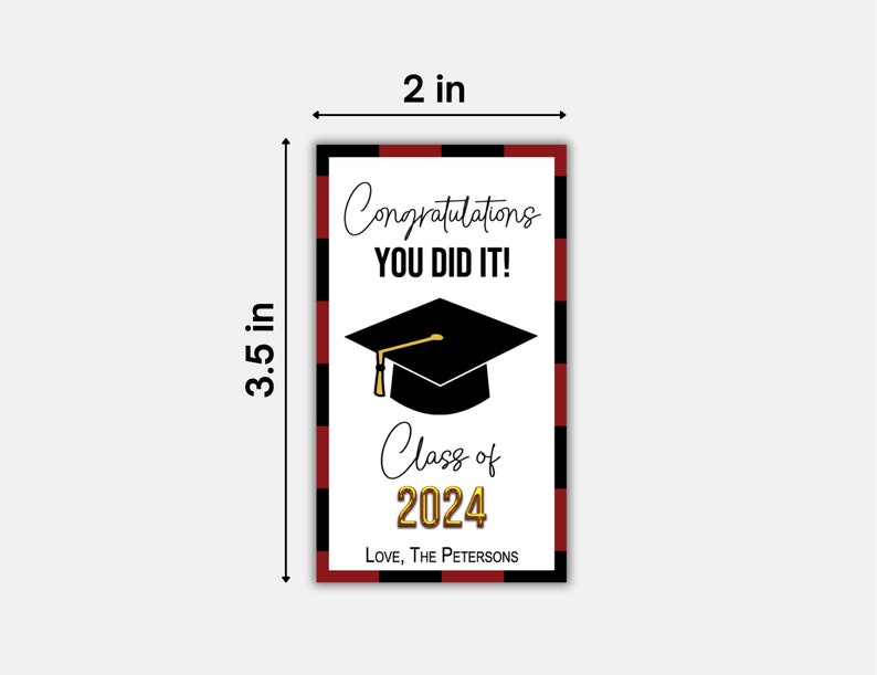 Graduation Gift Tags for Class of 2024, Printable Student Graduate Cap ...