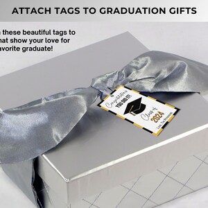 Graduation Gift Tags for Class of 2024, Printable Student Graduate Cap ...