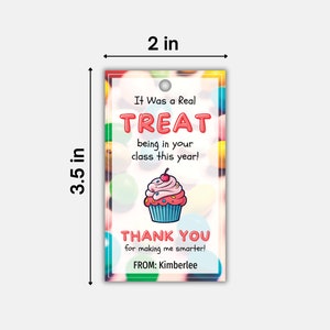 End of School Teacher Gift Tag Printable, It Was a Real Treat Being in ...