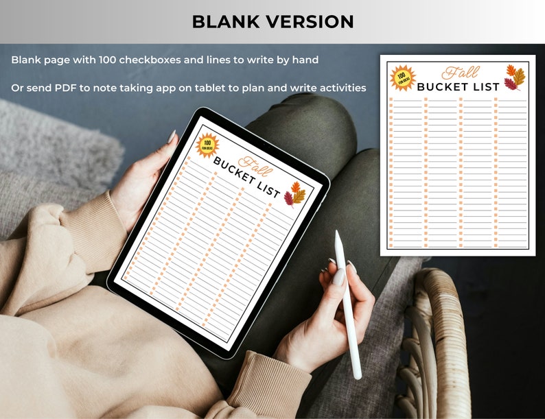 Fall Bucket List Printable, Editable Fall Activities Checklist Template ...