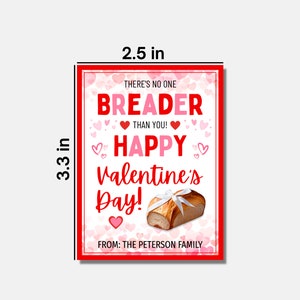 Valentine Editable Bread Gift Tag for Neighbors, Friends, Teachers, and ...