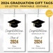 Graduation Gift Tags for Class of 2024, Printable Student Graduate Cap ...