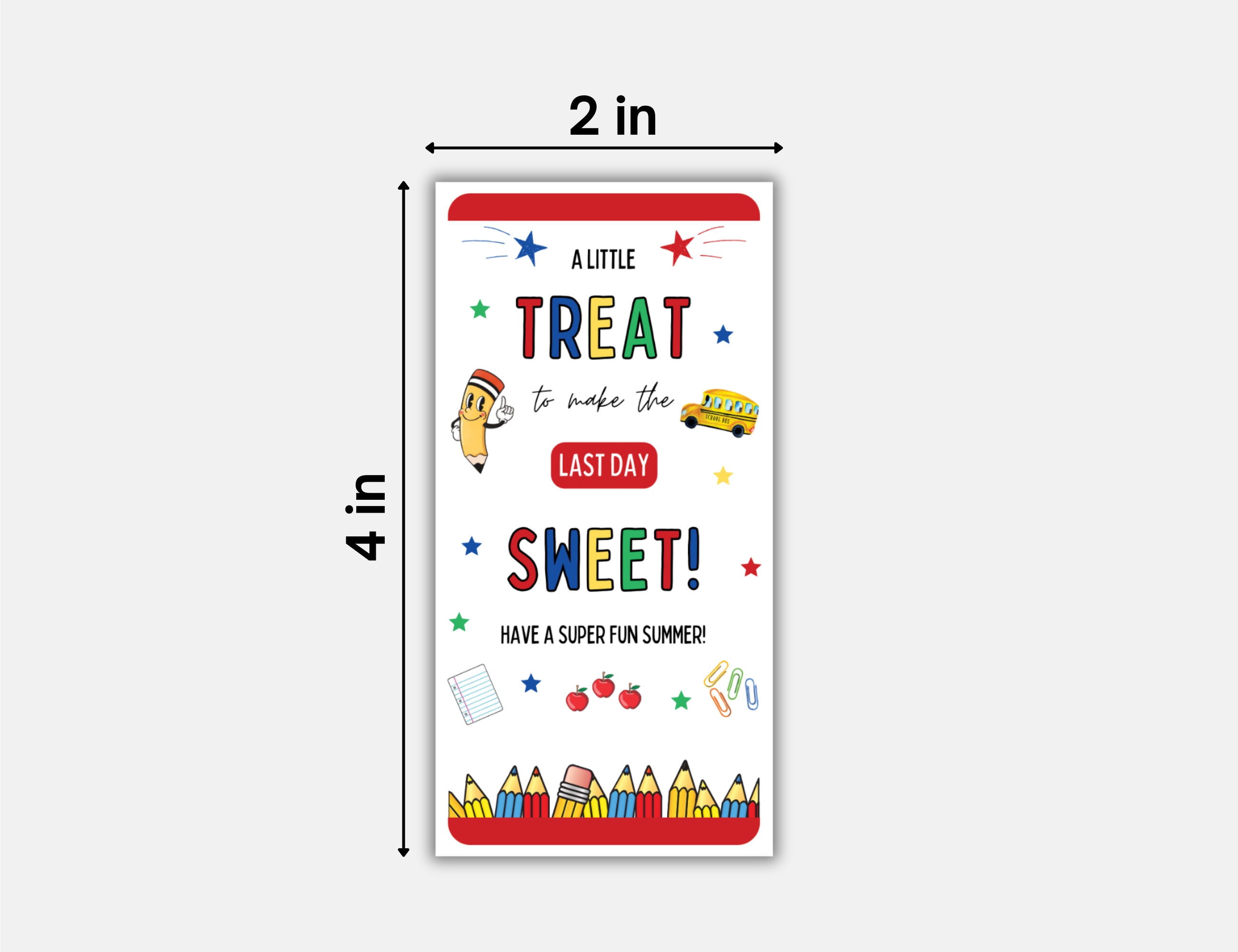 End of School Teacher Gift Tag Printable on Labels, A Little Treat to ...