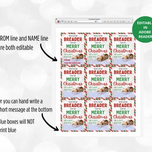 Christmas Editable Bread Gift Tag for Neighbors, Friends, Teachers, and ...