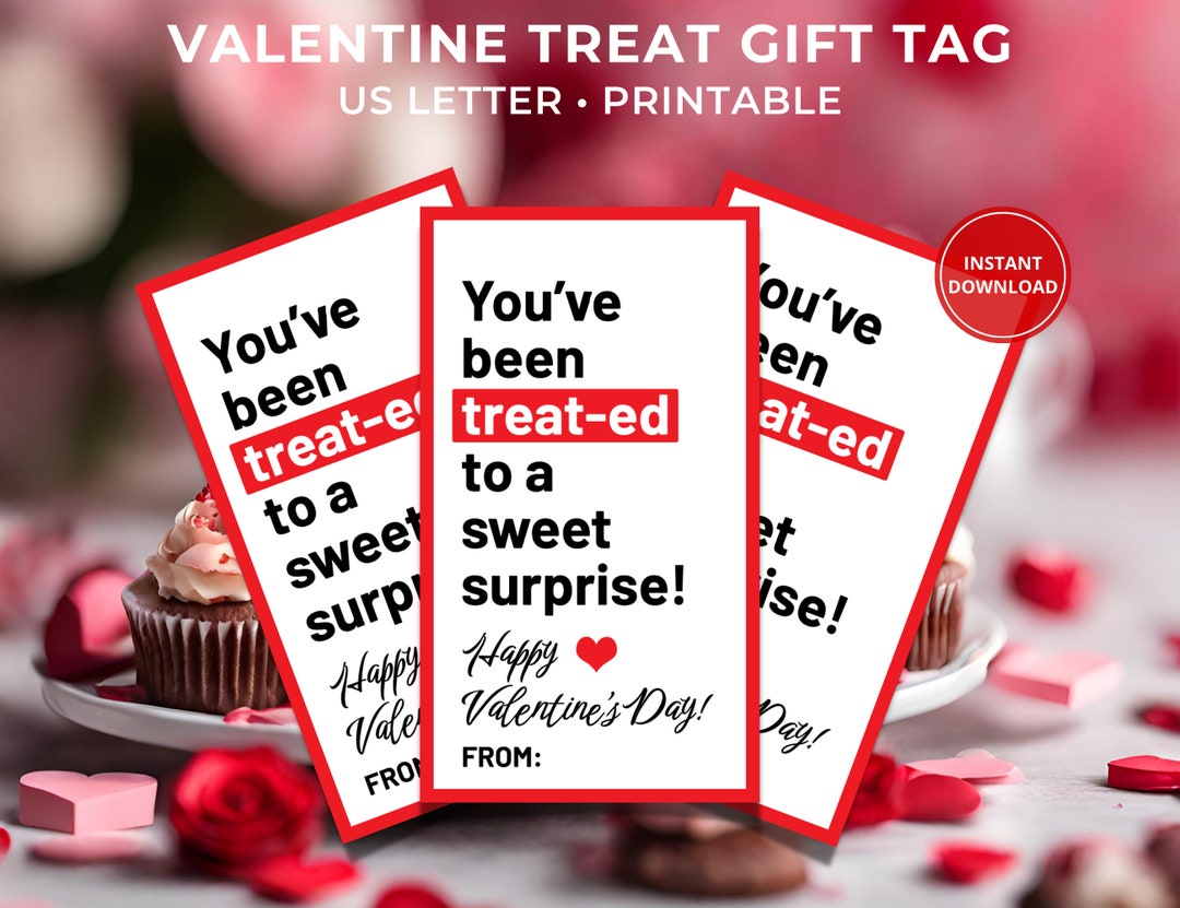 Valentine's Day Tag Printable, Valentine Gift Tag, Valentine Favor Tag ...