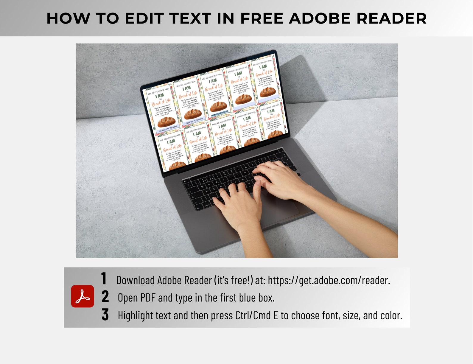 Printable Bread Gift Tag, I Am the Bread of Life, Editable Gift Tag ...