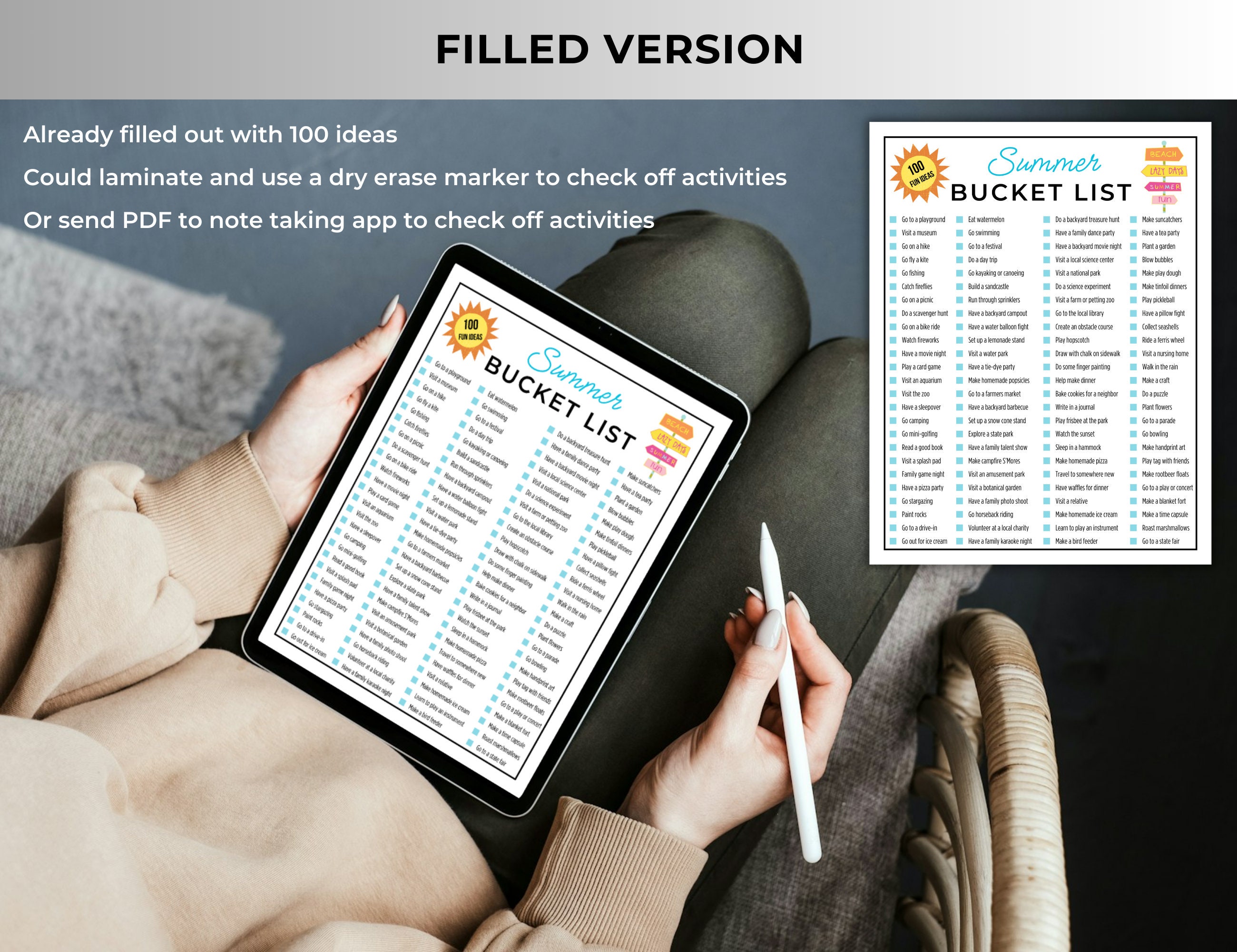 Summer Bucket List Printable, Editable Summer Activities Checklist ...