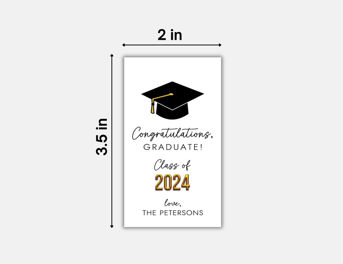 Graduation Gift Tags for Class of 2024, Printable Student Graduate Cap ...