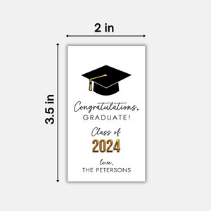 Graduation Gift Tags for Class of 2024, Printable Student Graduate Cap ...