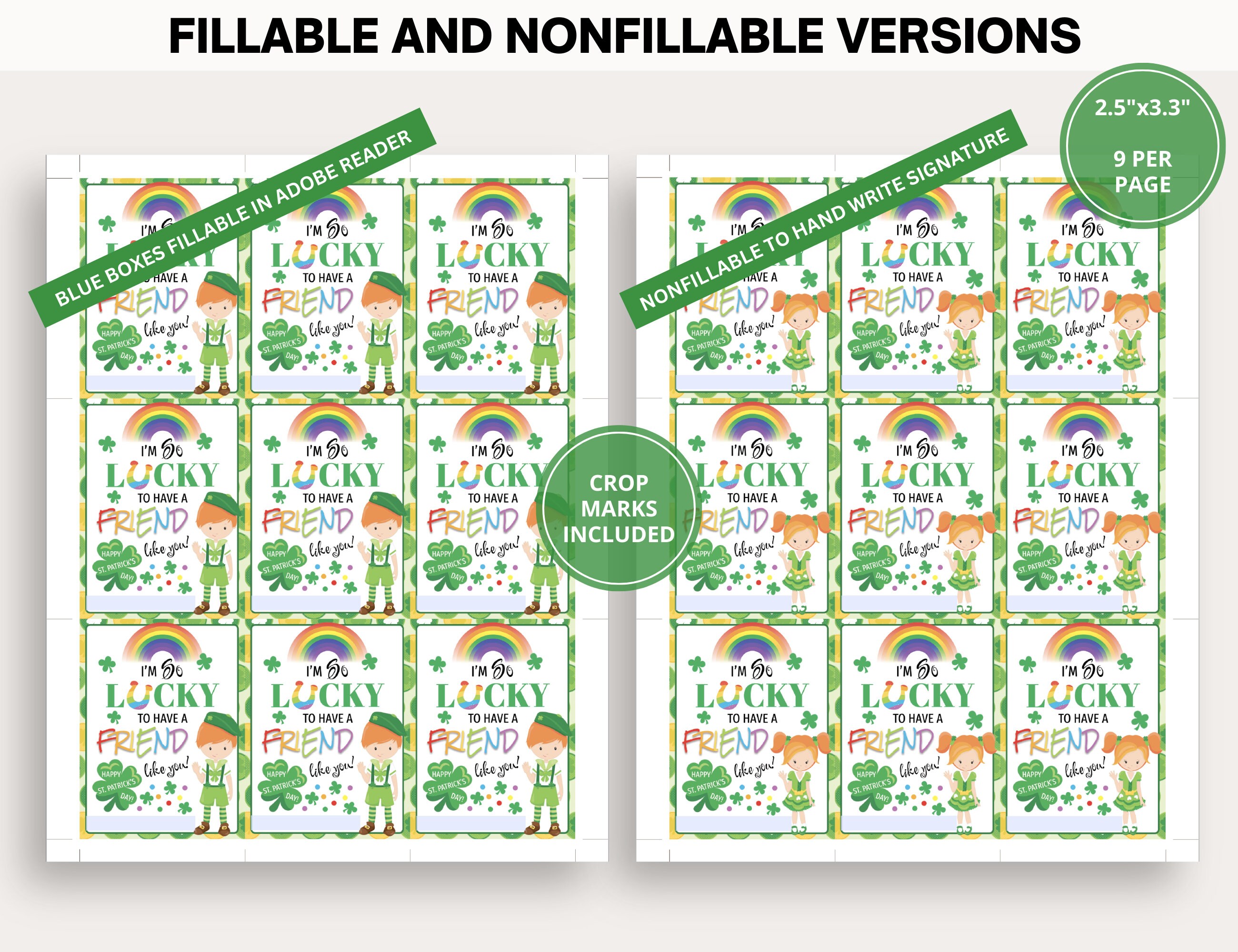 St. Patrick's Day Printable Gift Tag I'm so Lucky to Have a Friend Like ...